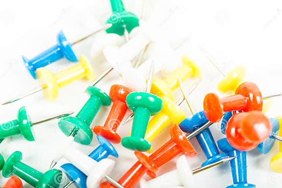 Close Up Muliple Push Pin Insert Stock Image - Image of reminder ...