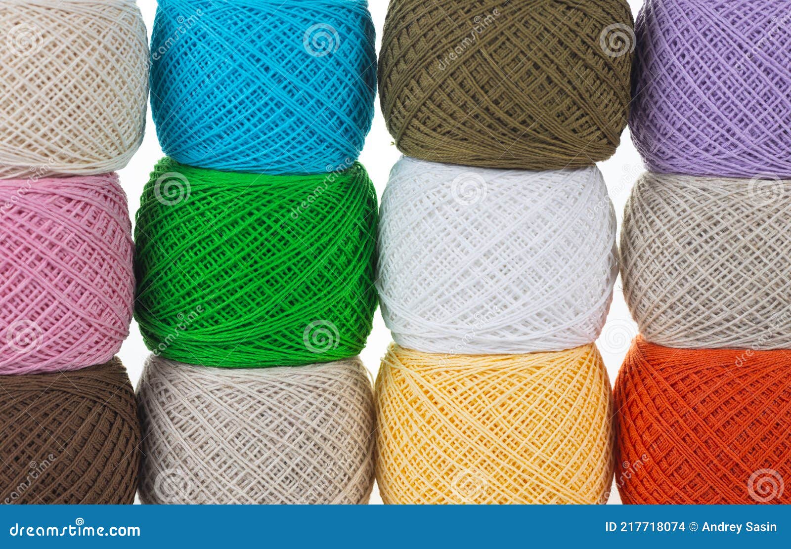 Close-up of Multi-colored Balls of Yarn for Knitting. Woolen Threads ...