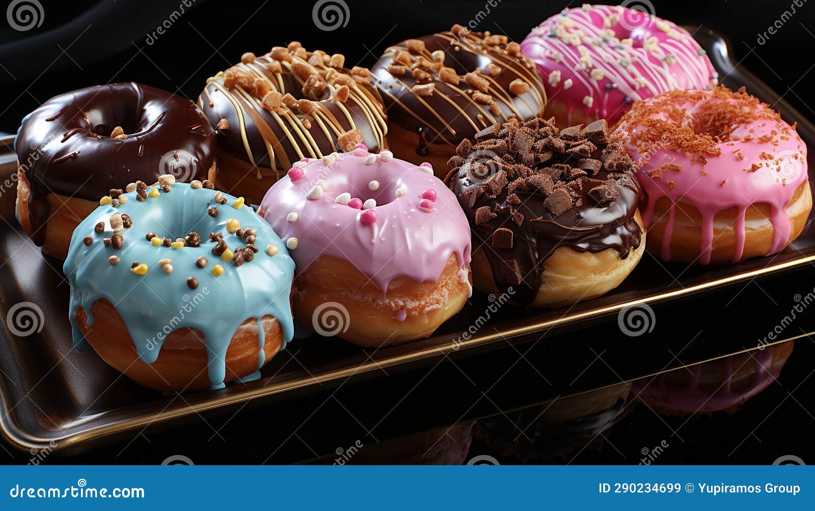 Close Up of a Multi Colored Chocolate Doughnut on a Pink Plate ...