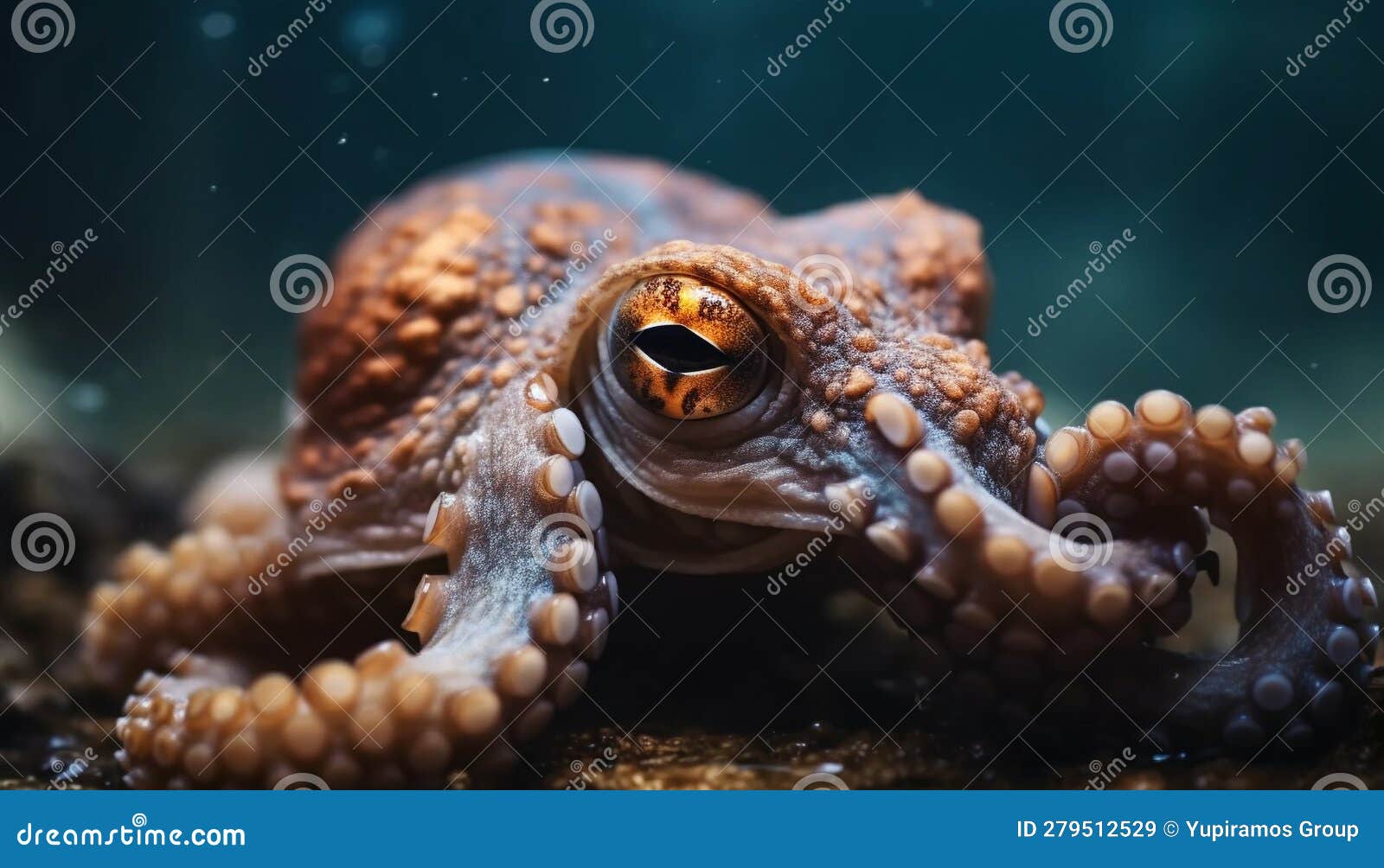 Close Up of Multi Colored Octopus Tentacle in Underwater Reef Generated ...