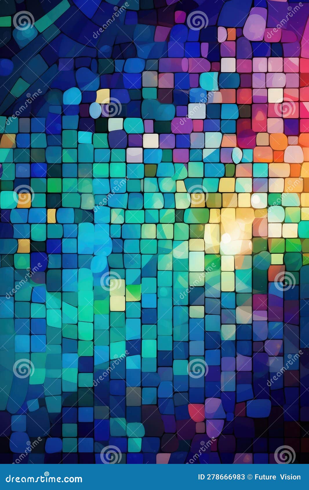 Close Up of Multi Coloured Mosaic Background, Created Using Generative ...