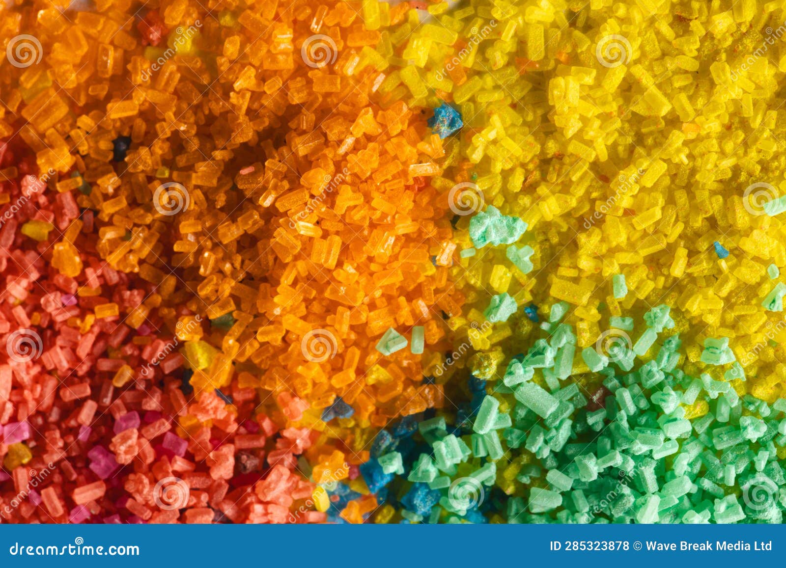 Close Up of Multi Coloured Sand Grains White Background Stock Photo ...
