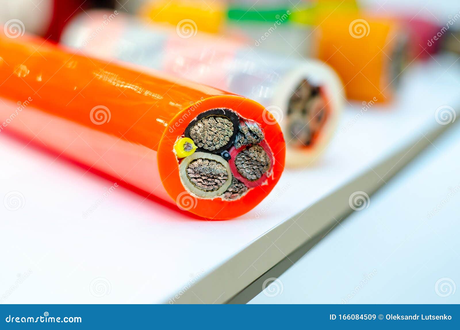 Close-up of Multi Core High-voltage Cable Stock Image - Image of ...