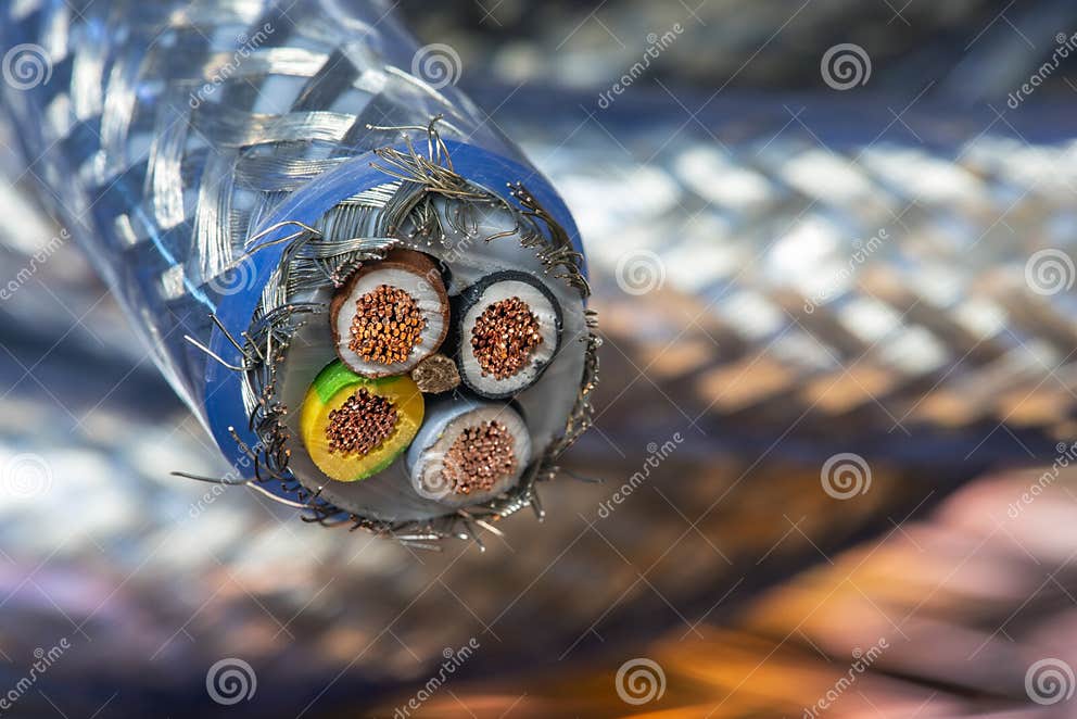 Multi-core Shielded Electrical Copper Cable Stock Image - Image of ...