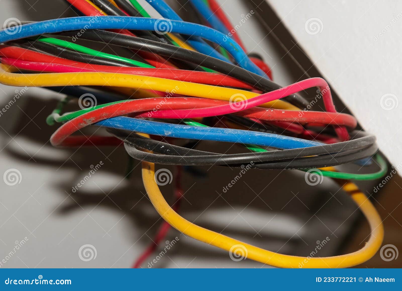 Close Up Multicolor Wire on a Isolated White Background.Network Cable ...