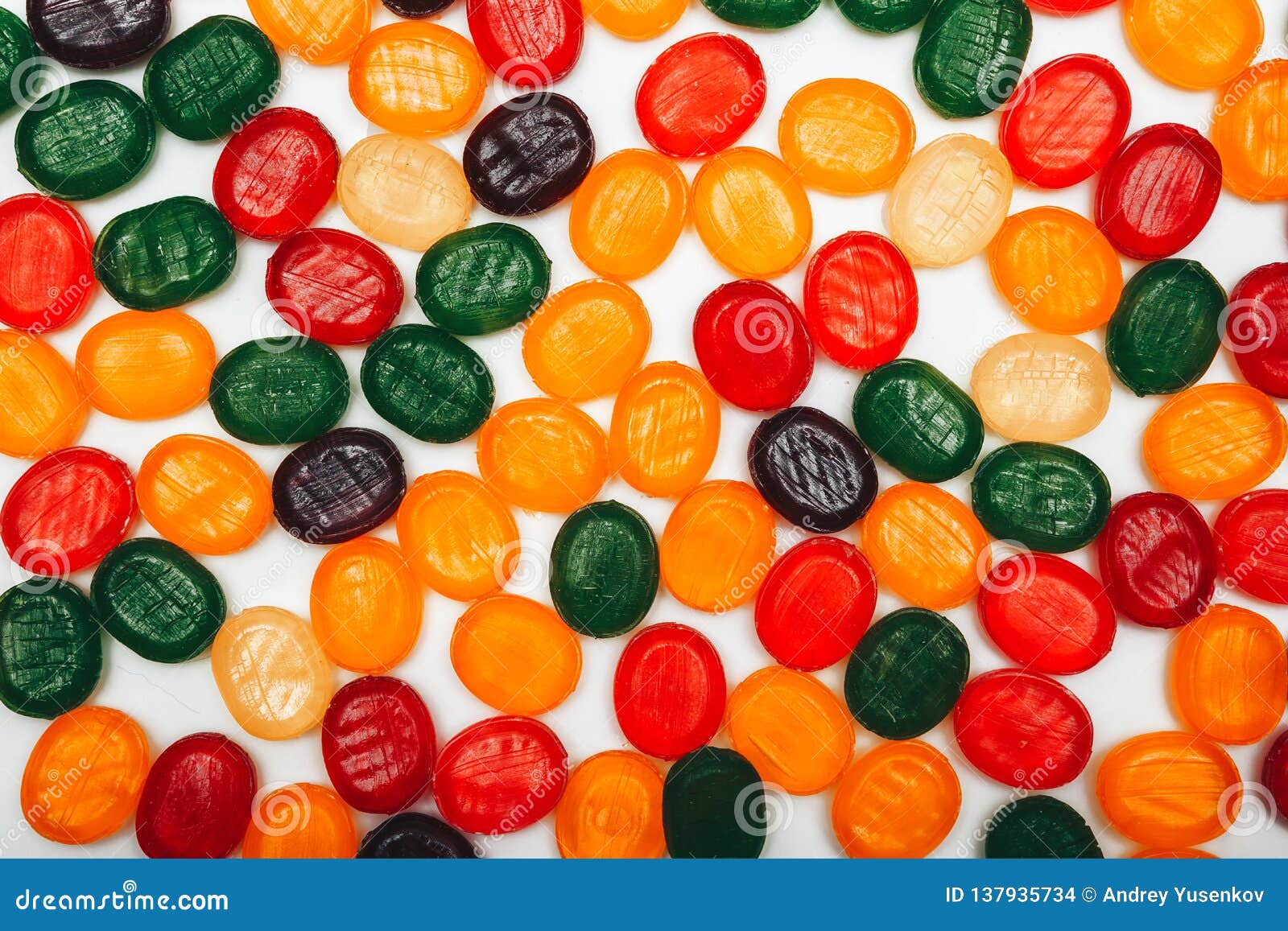 Colorful Hard Candies on a White Background Stock Photo - Image of ...