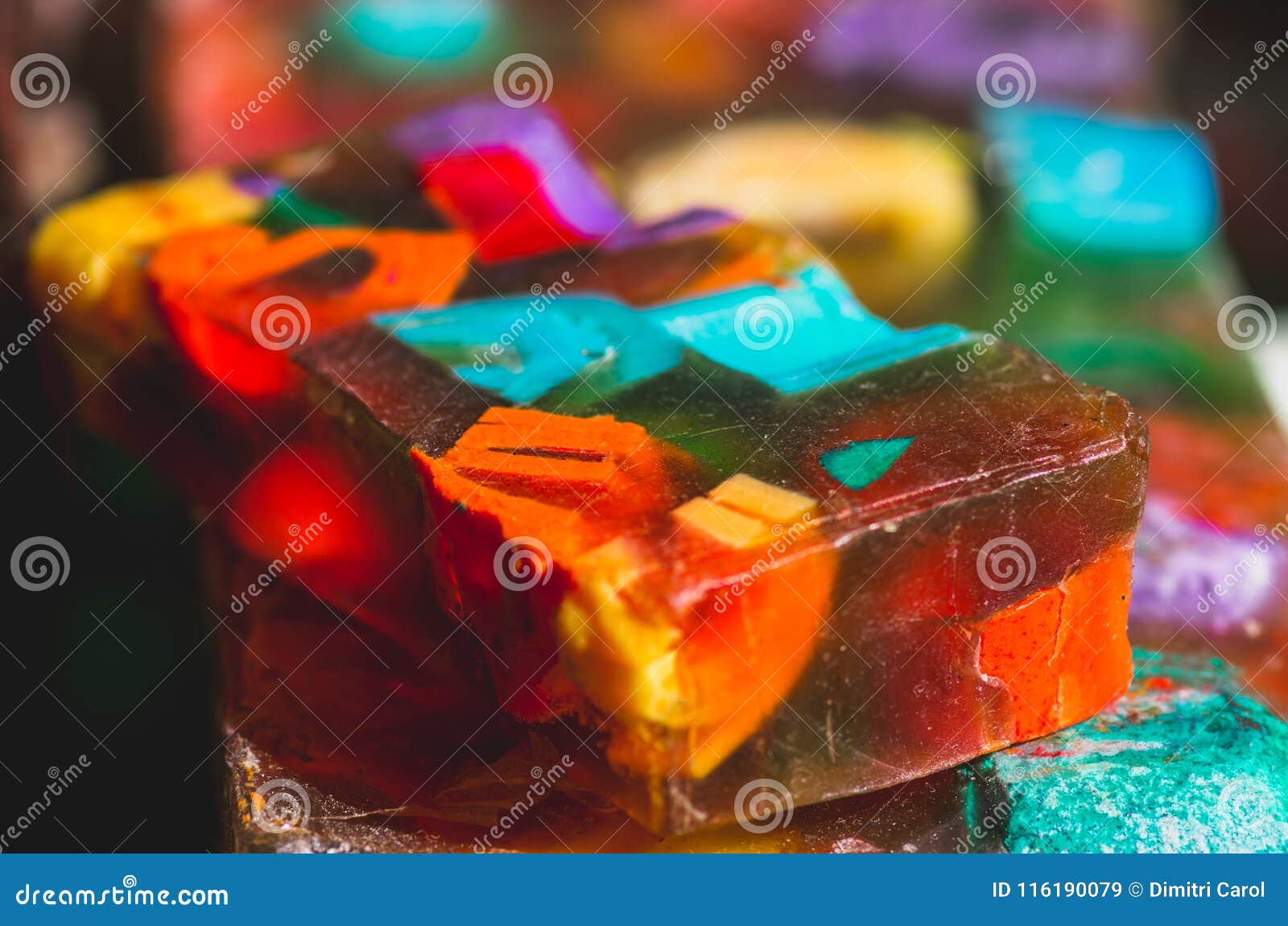 Close Up of a Multicolored Handmade Soap Stock Image - Image of shapes ...