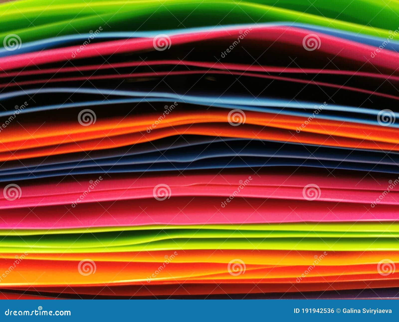 Close Up Multicolored Plastic File Folders Background Stock Photo ...