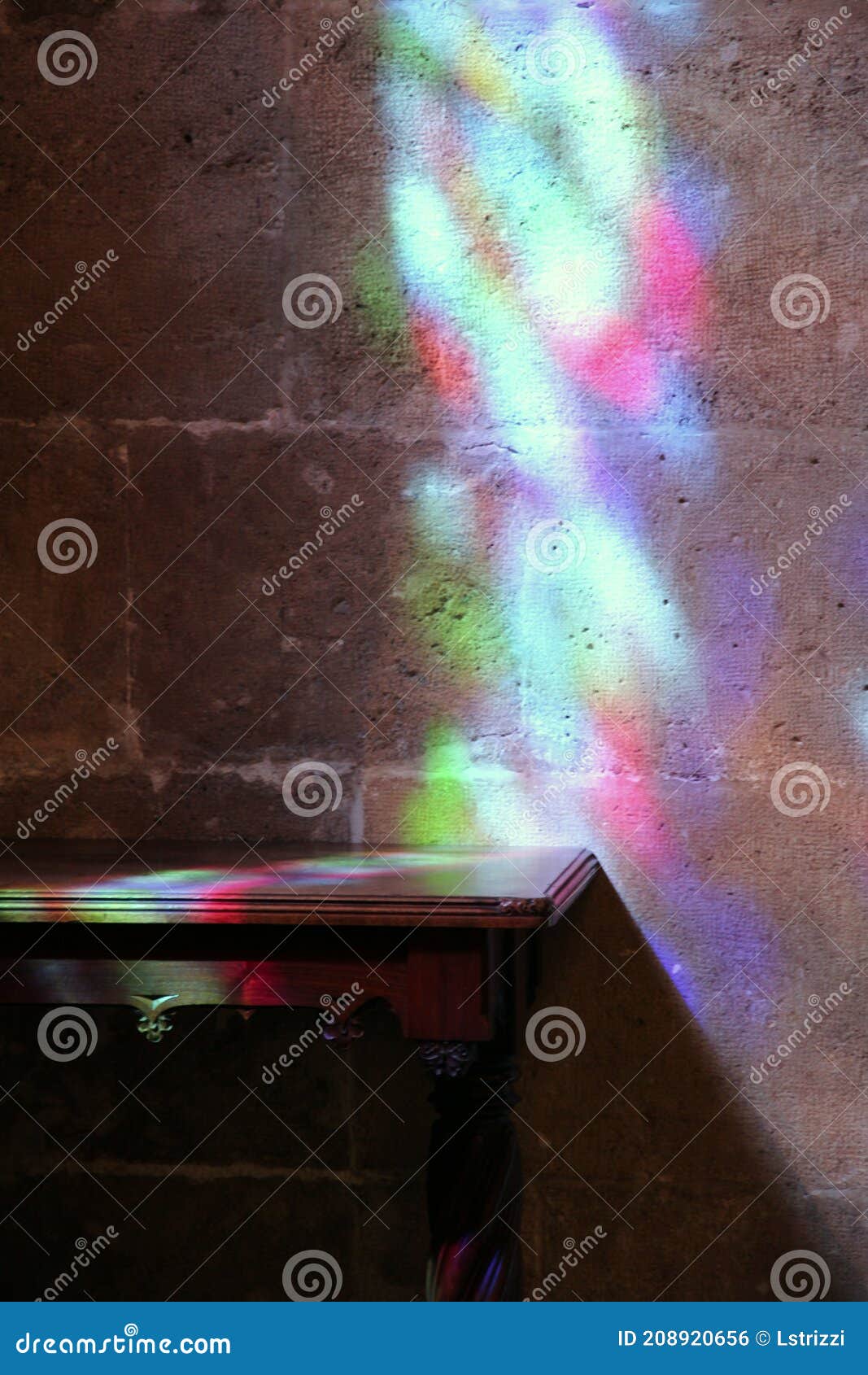 Multicolored Reflections on the Bare Wall and on the Old Dark Table ...
