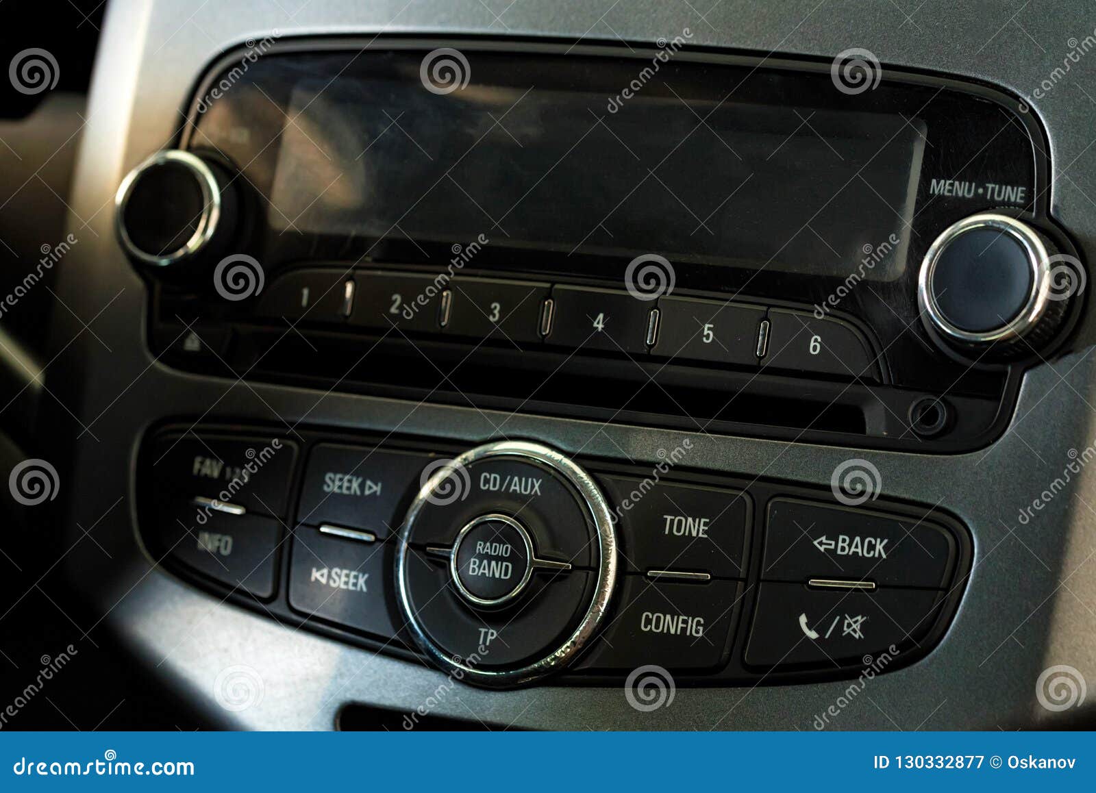 Modern Car Multimedia Control Panel Close Up Stock Image - Image of ...