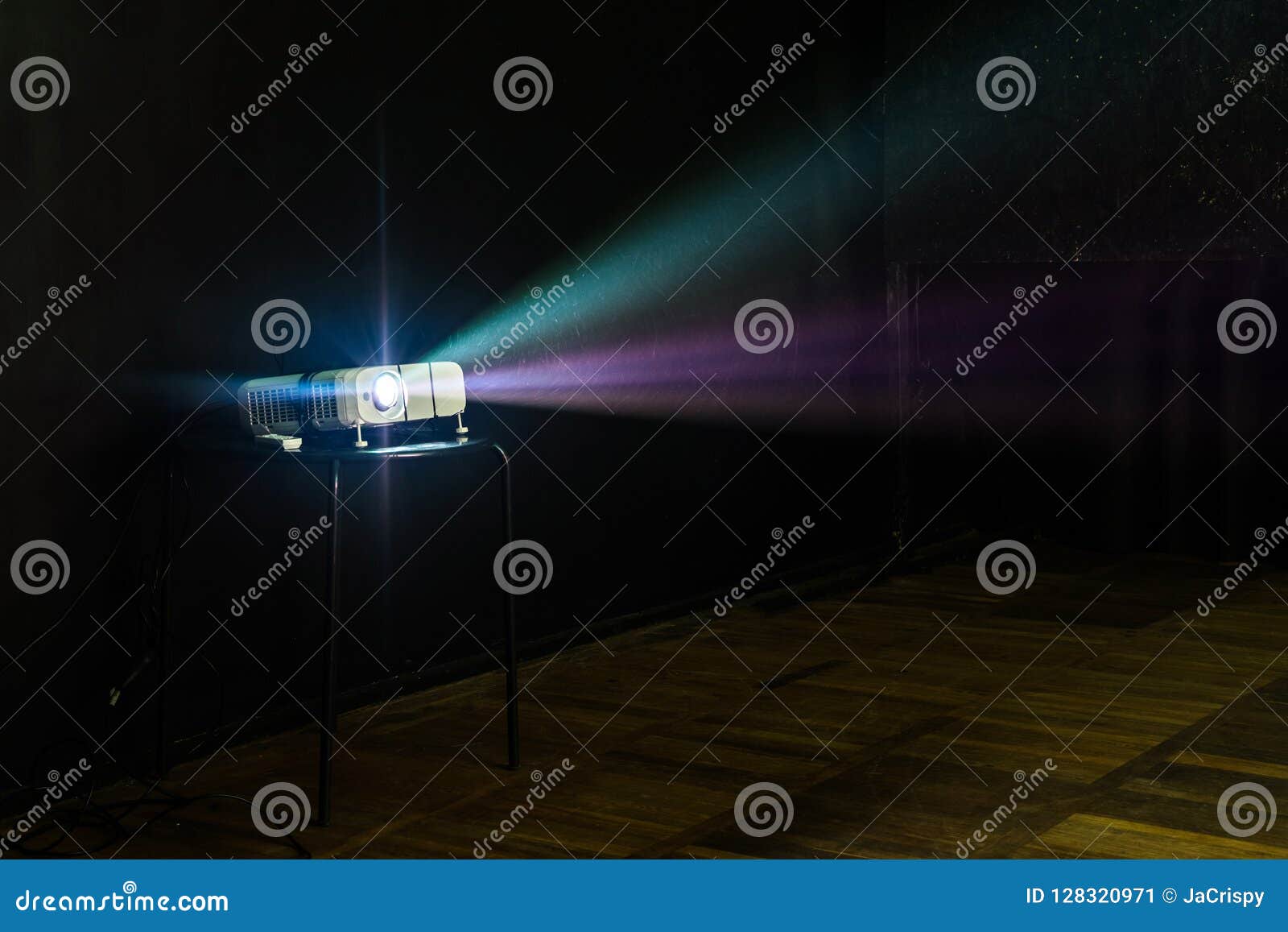 Close-up of Multimedia Projector with Colourful Rays of Light Pr Stock ...