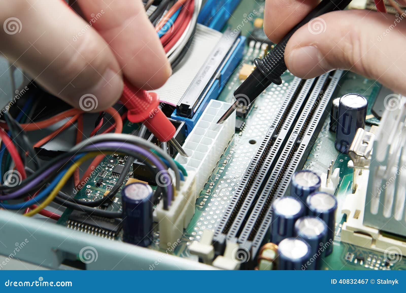 Close-up Multimeter on PCB Plate Stock Image - Image of green, dial ...