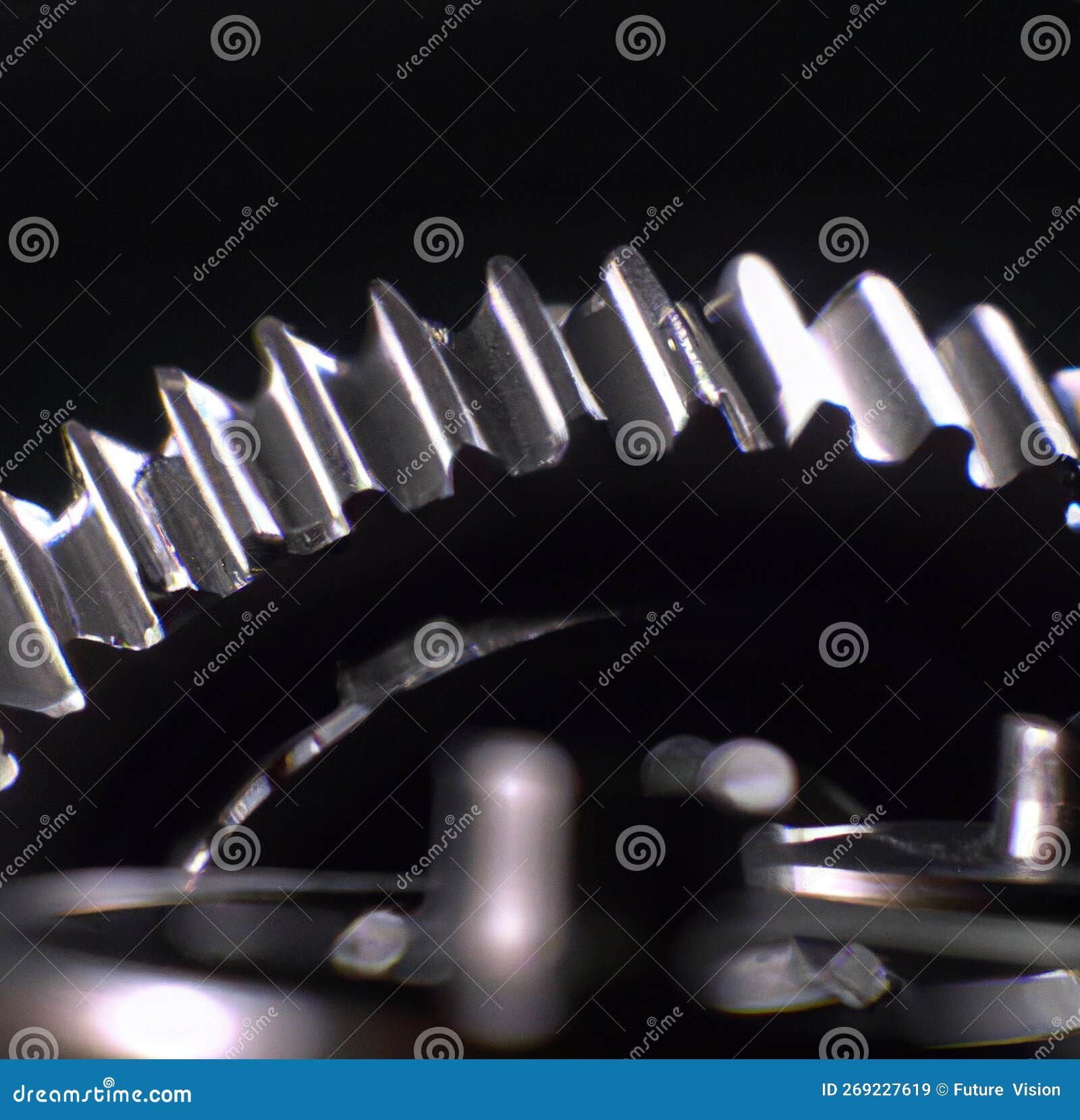 Close Up of Multiple Silver Cogs and Gears on Black Background Stock ...
