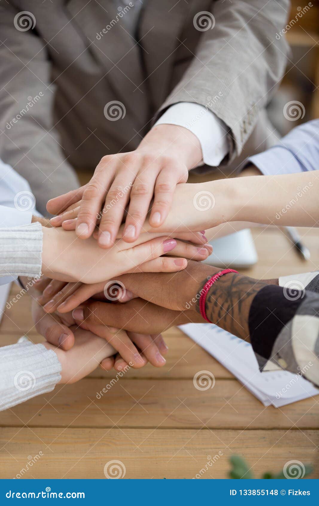 Close Up of Diverse People Put Hands in Stack Stock Photo - Image of ...