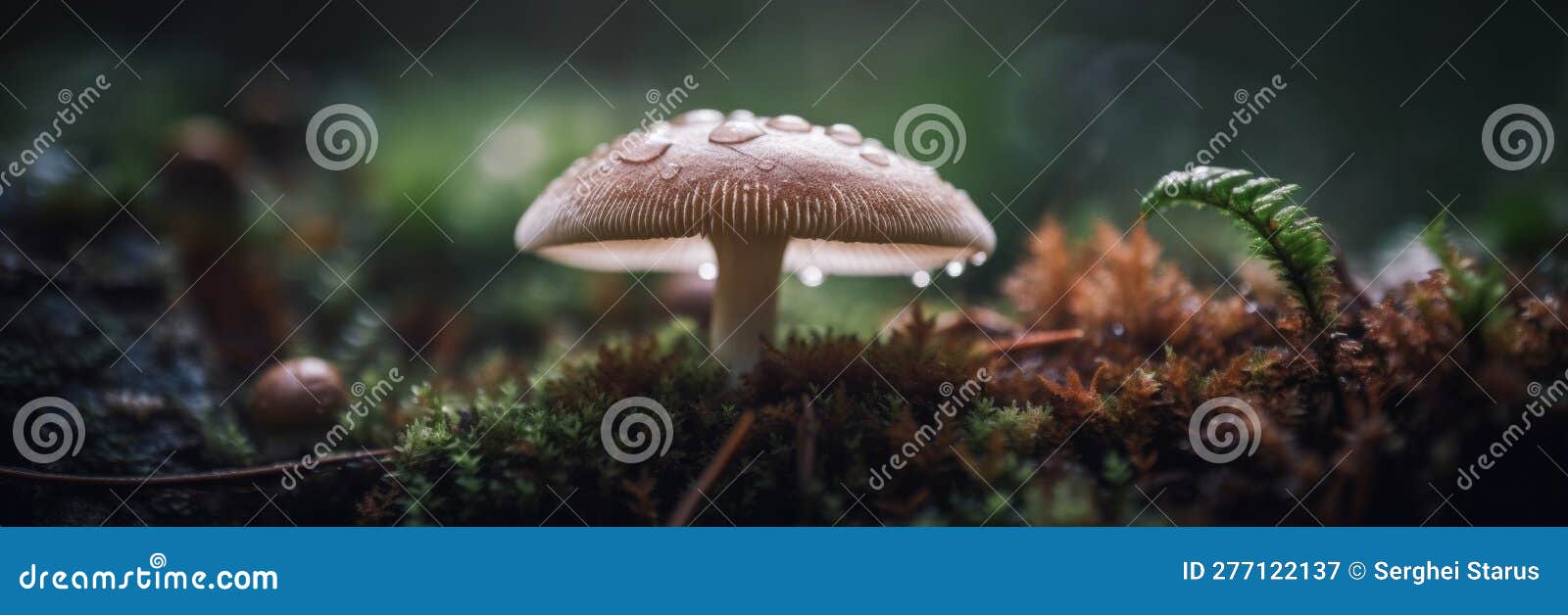 A Close Up of a Mushroom on a Moss Covered Ground. Generative AI Image. Stock Image - Image of ...