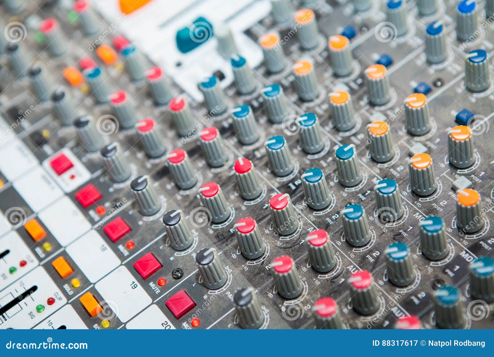 Close-up of Music Mixer Button, Setting Volume Adjustment Tools Stock ...