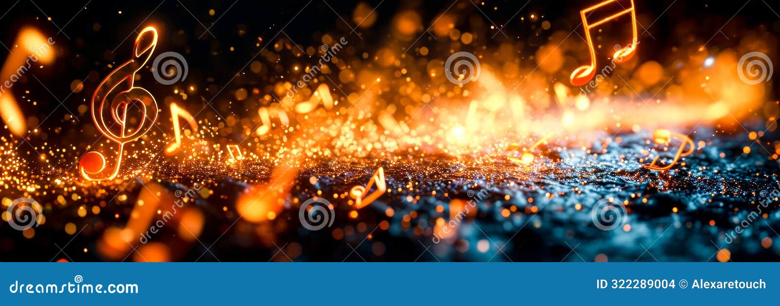 A Close Up of a Musical Note and Music Notes on Fire, Stock Photo ...
