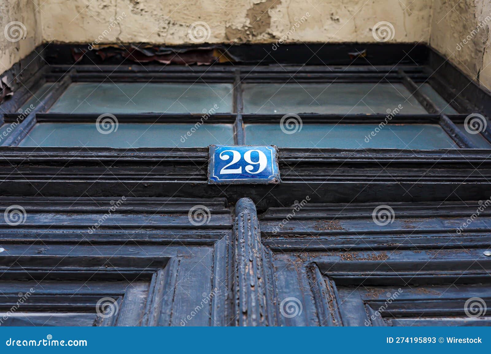 Close-up of a N Old Door with a Number 29 Sign on the Front Stock Image ...