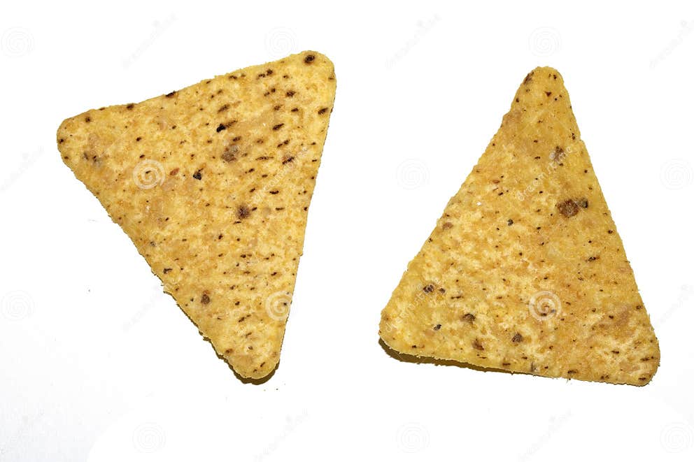 Close Up of Nacho Corn Crisp Chip Triangle Shape Snack Stock Image ...