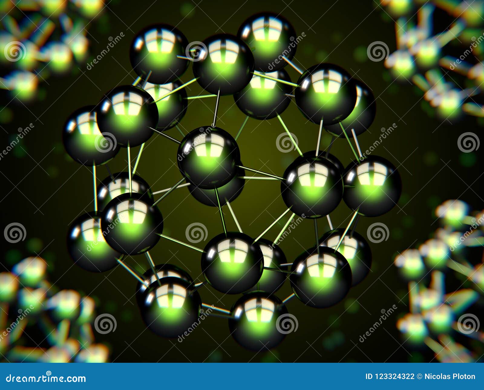 Close-up of a Nanostructure, 3d Illustration Stock Illustration ...