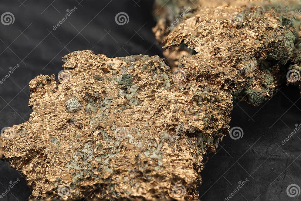 Close-up of a Native Copper Mineral Sample Stock Photo - Image of miner ...