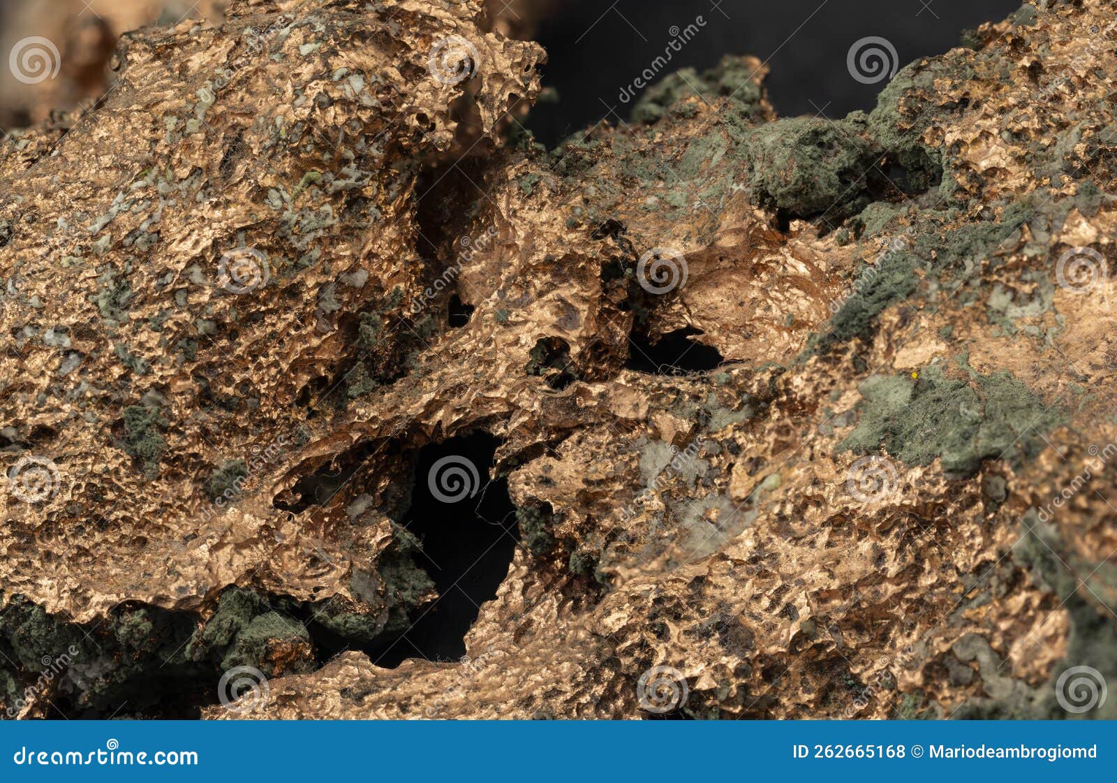 Close-up of a Native Copper Mineral Sample Stock Photo - Image of ...