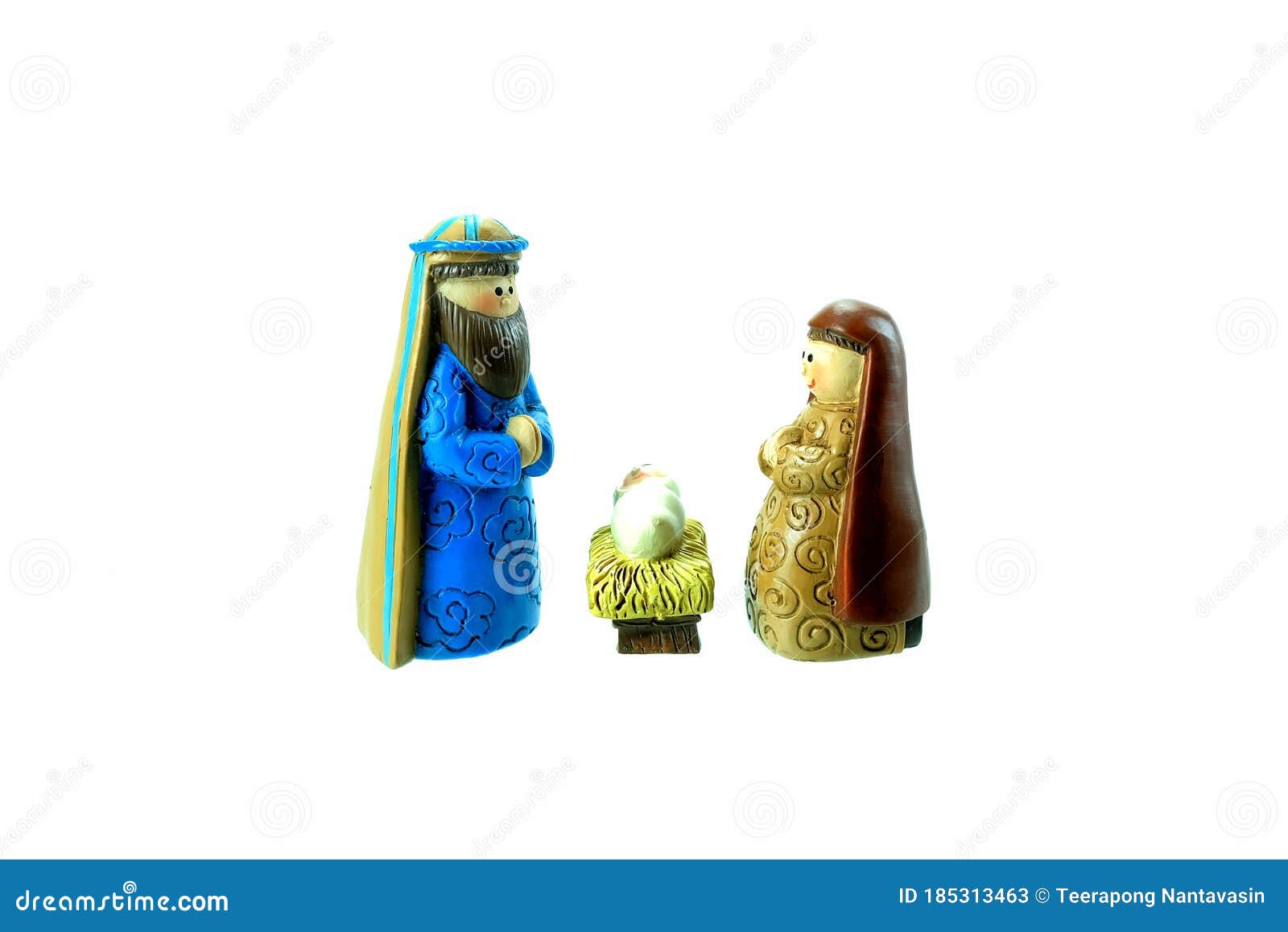 Nativity of Jesus Christ Isolated on White Background. Stock Image ...