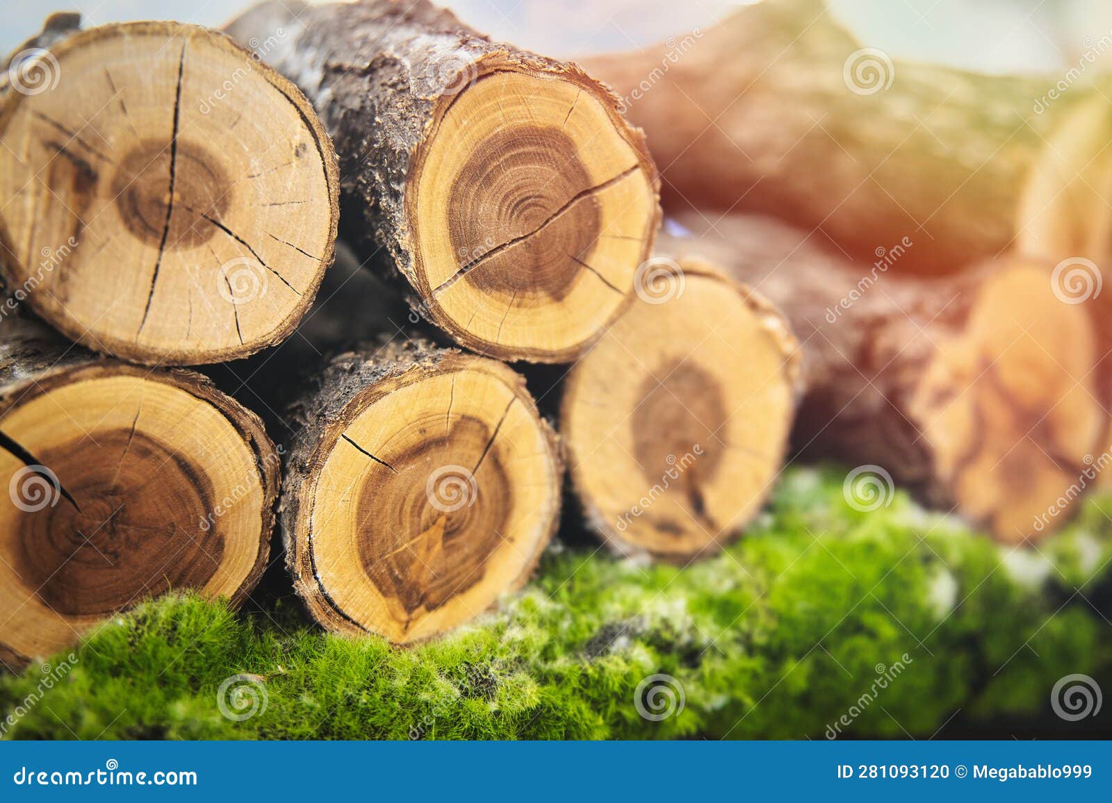 Close-up Natural Chopped Firewood Stacked in Rows Stock Photo - Image ...