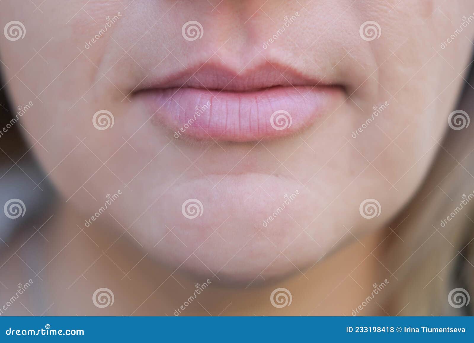 Close Up of Natural Lips. Female Lips are Enlarged Stock Photo - Image ...