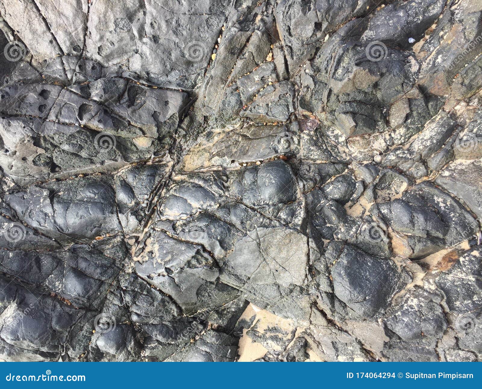 Close-up Natural Textured of Black Rock Surface Stock Photo - Image of ...