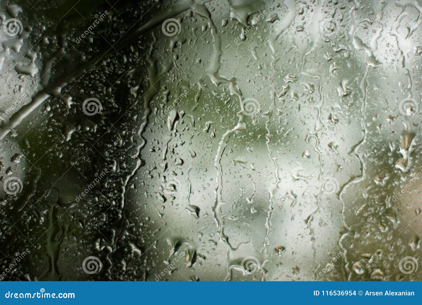 Close Up of Natural Water Drops on Glass Texture. Stock Photo - Image ...