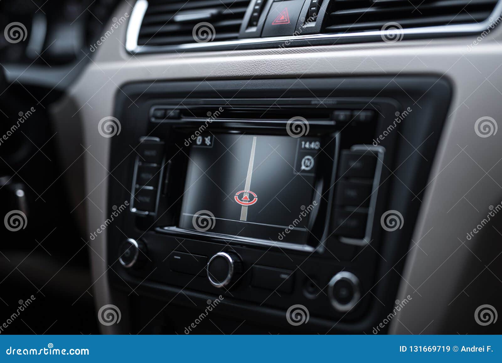 Close-up of Navigation System in Modern Car Stock Image - Image of ...