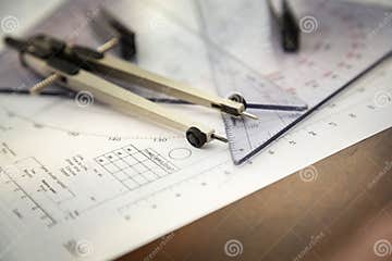 Close Up of a Navigator S Radar Plotting Chart with a Triangle and ...