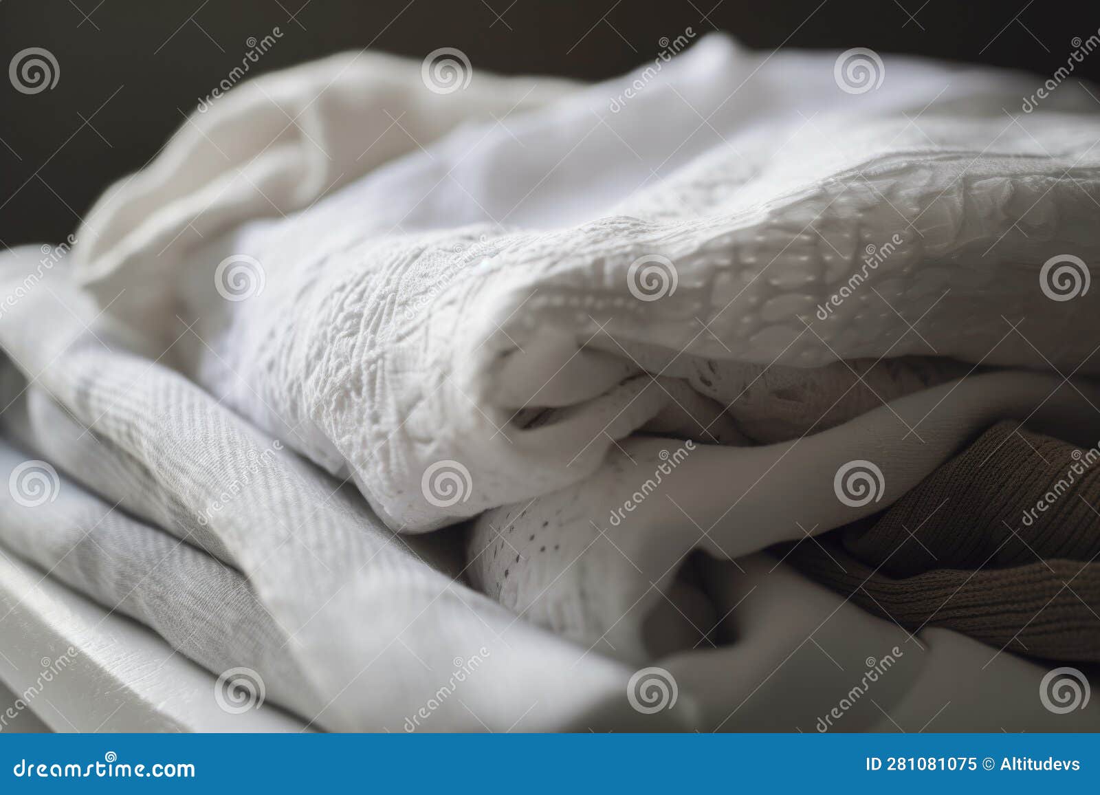 Close-up of Neatly Folded Laundry, with Delicate Fabric and Fine ...