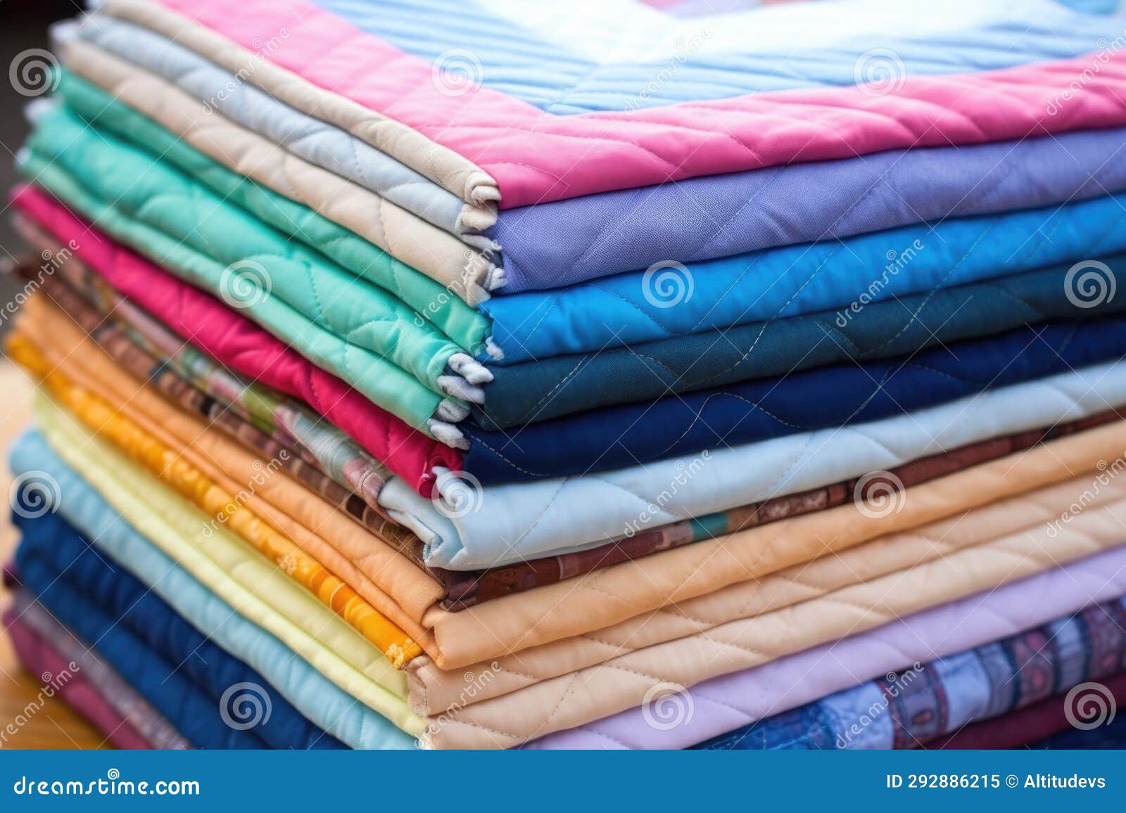 Close-up of Neatly Stacked Quilting Squares Stock Image - Image of ...