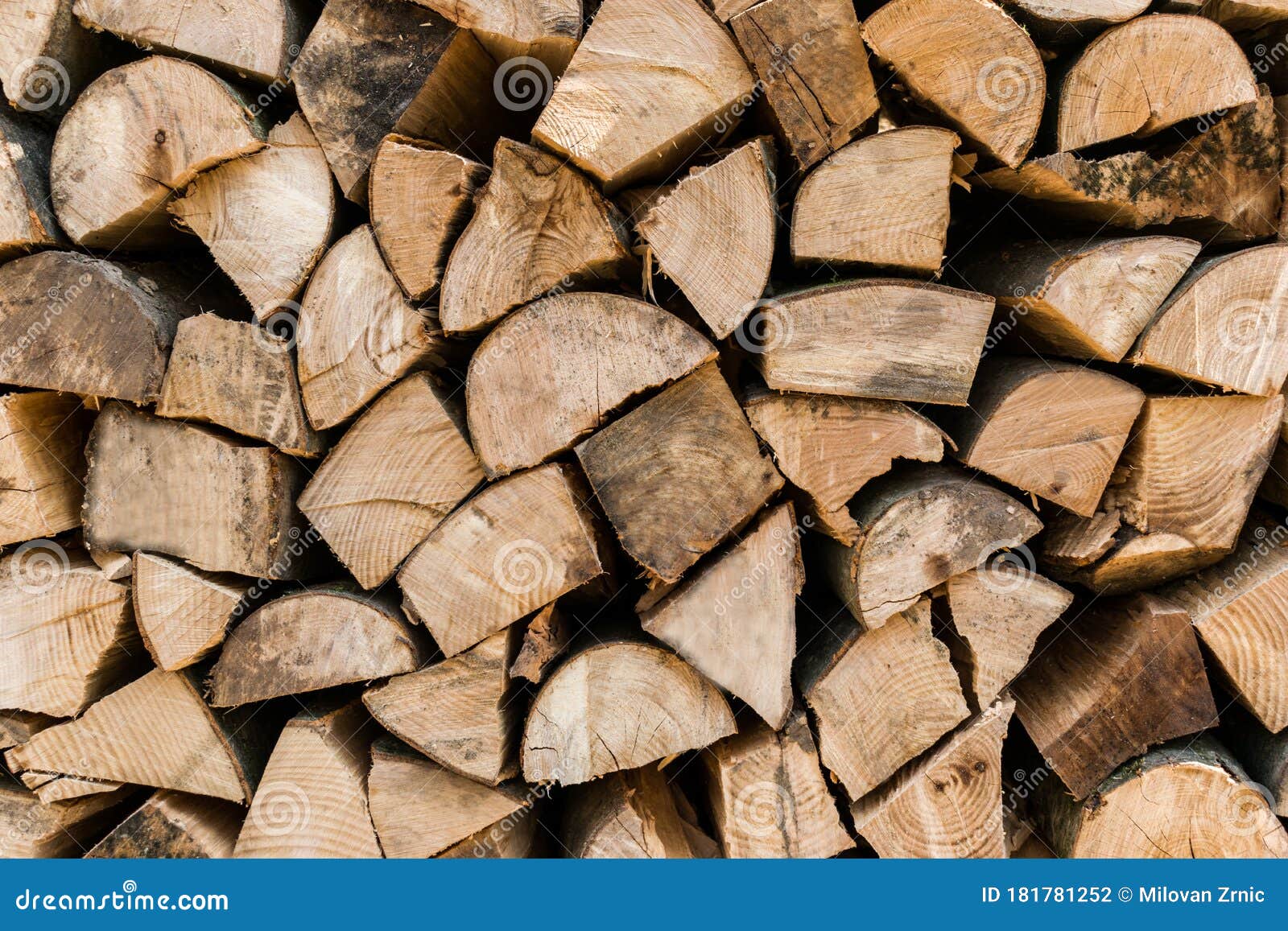 Close Up Neatly Stacked Split Wood Pile Background Stock Photo - Image ...