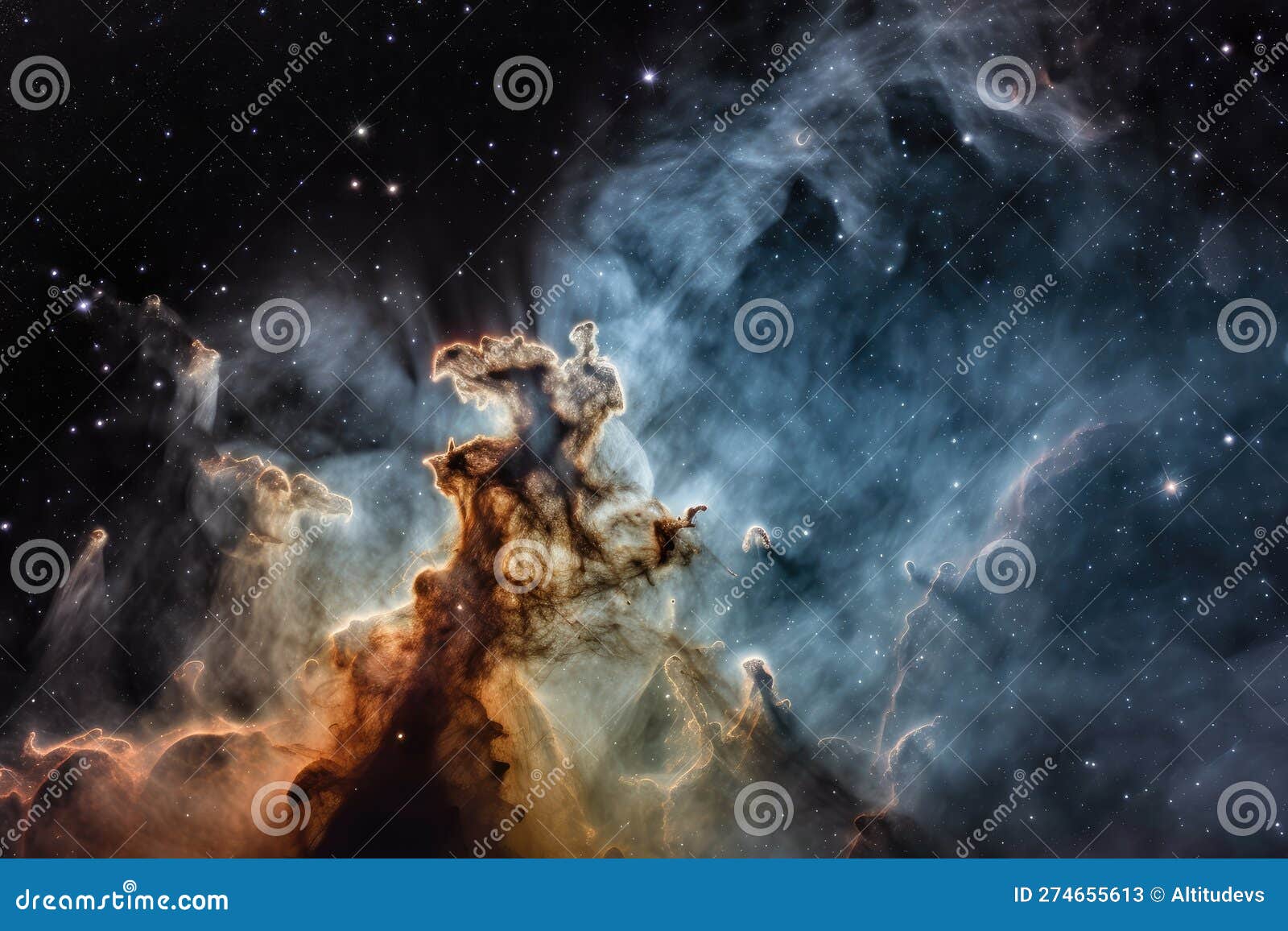 Close-up of Nebula, with Streams of Stars and Dust Visible Stock Image ...