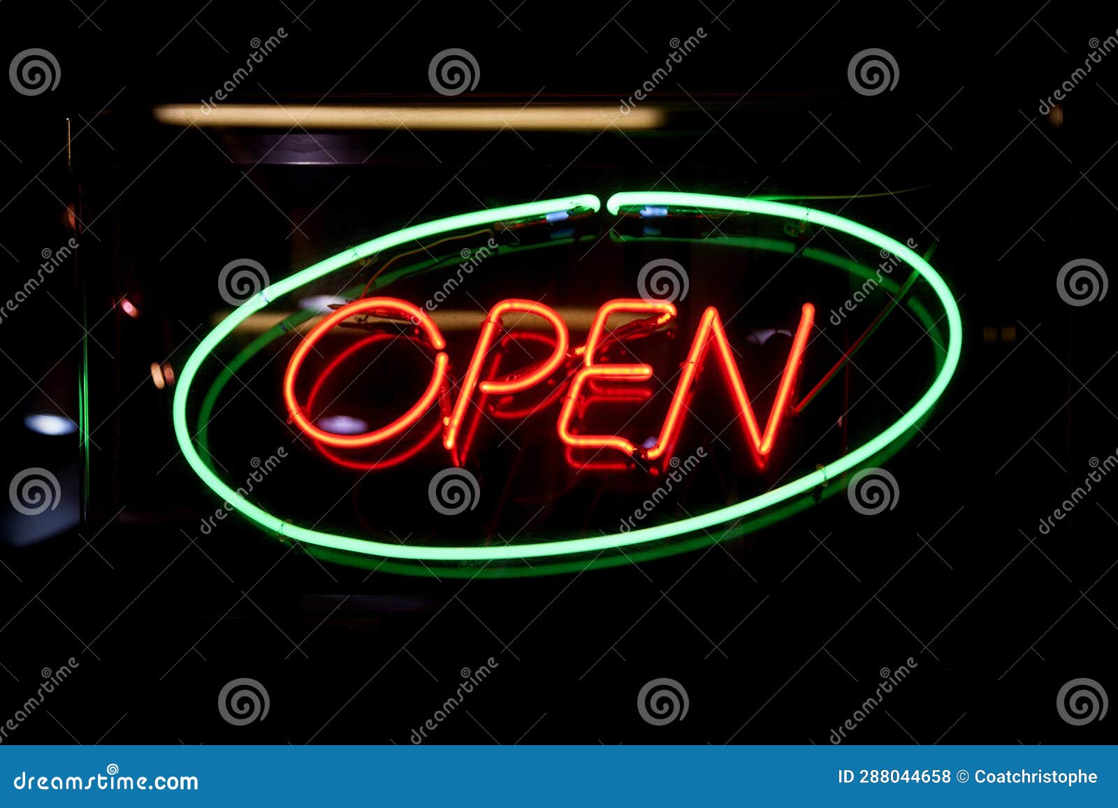 Neon light - Open stock photo. Image of front, equipment - 288044658