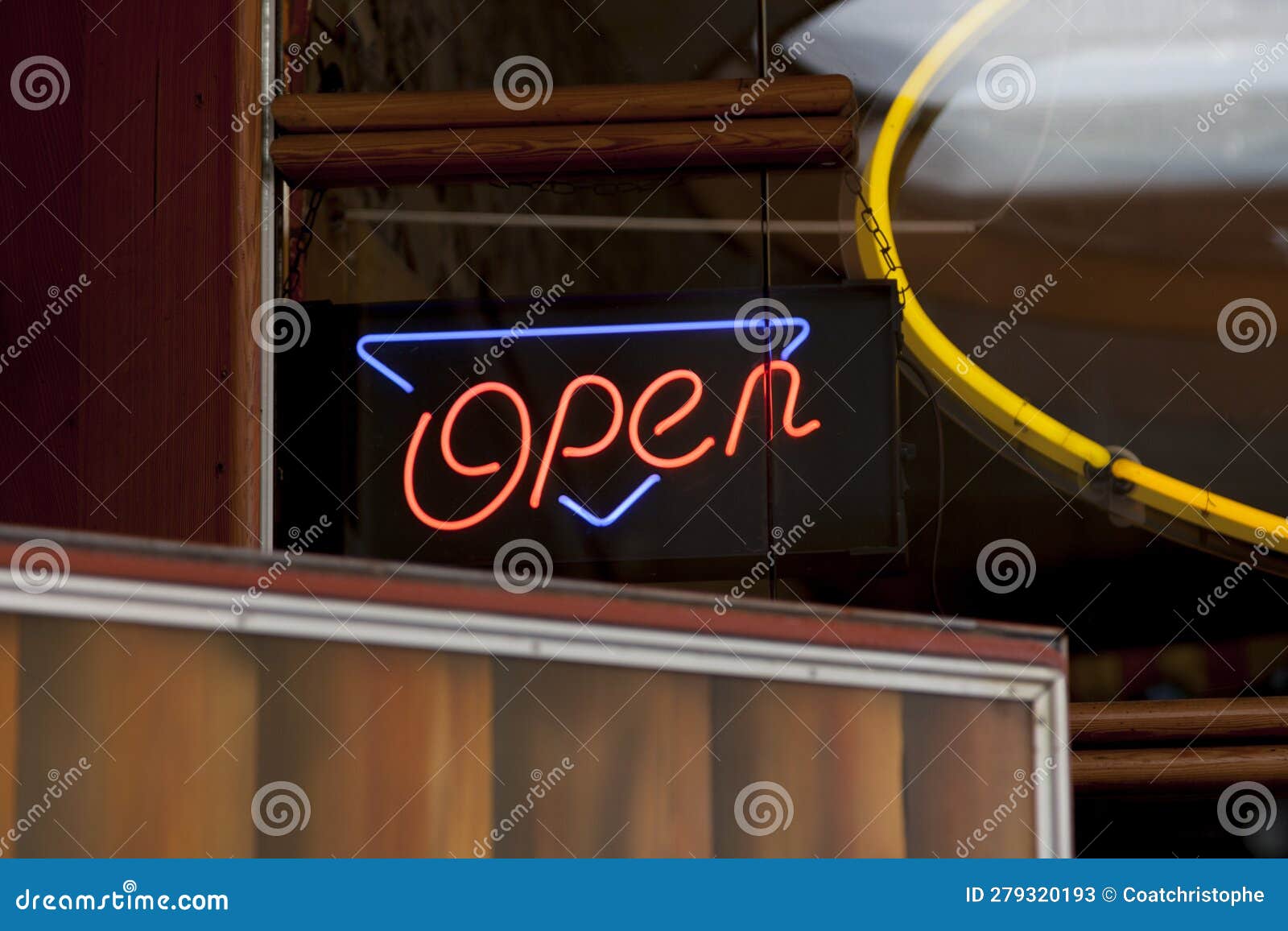 Open - Neon light stock image. Image of triangle, close - 279320193