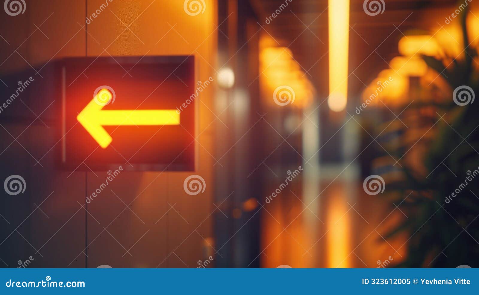 Close-Up of Neon Wayfinding Sign in Modern Interior. Generative Ai ...