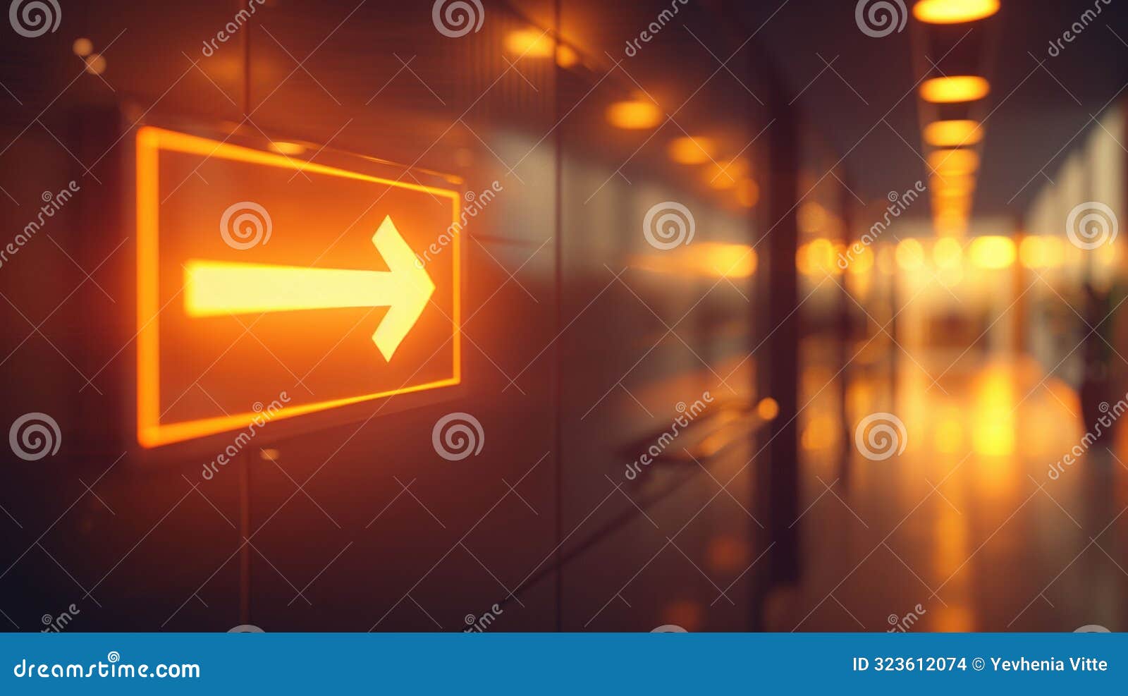 Close-Up Of Neon Wayfinding Sign In Modern Interior. Generative Ai ...