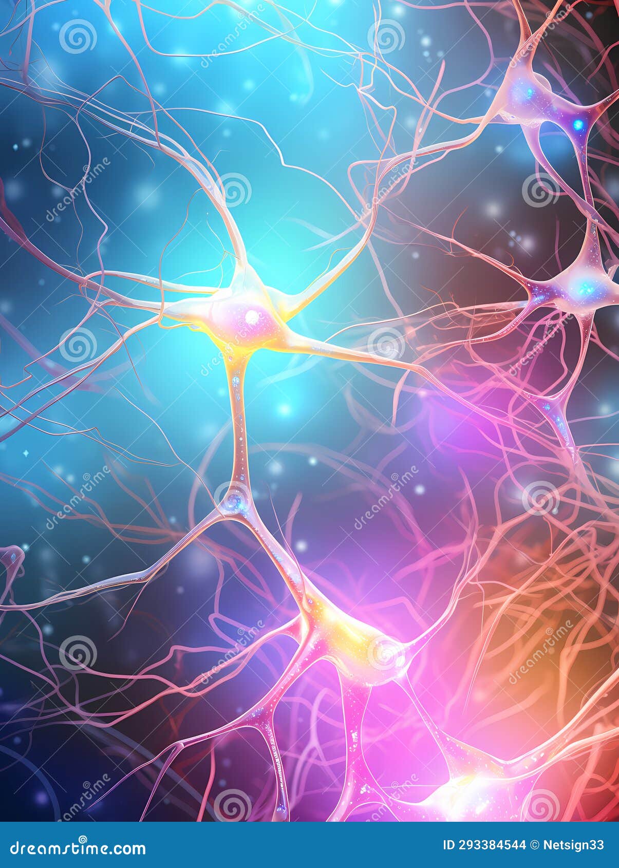 A Close Up of a Nerve Cell stock illustration. Illustration of backdrop ...