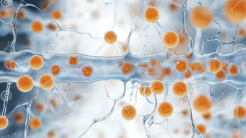 Close-up of a Network of Cells and Structures, Showcasing Vibrant ...