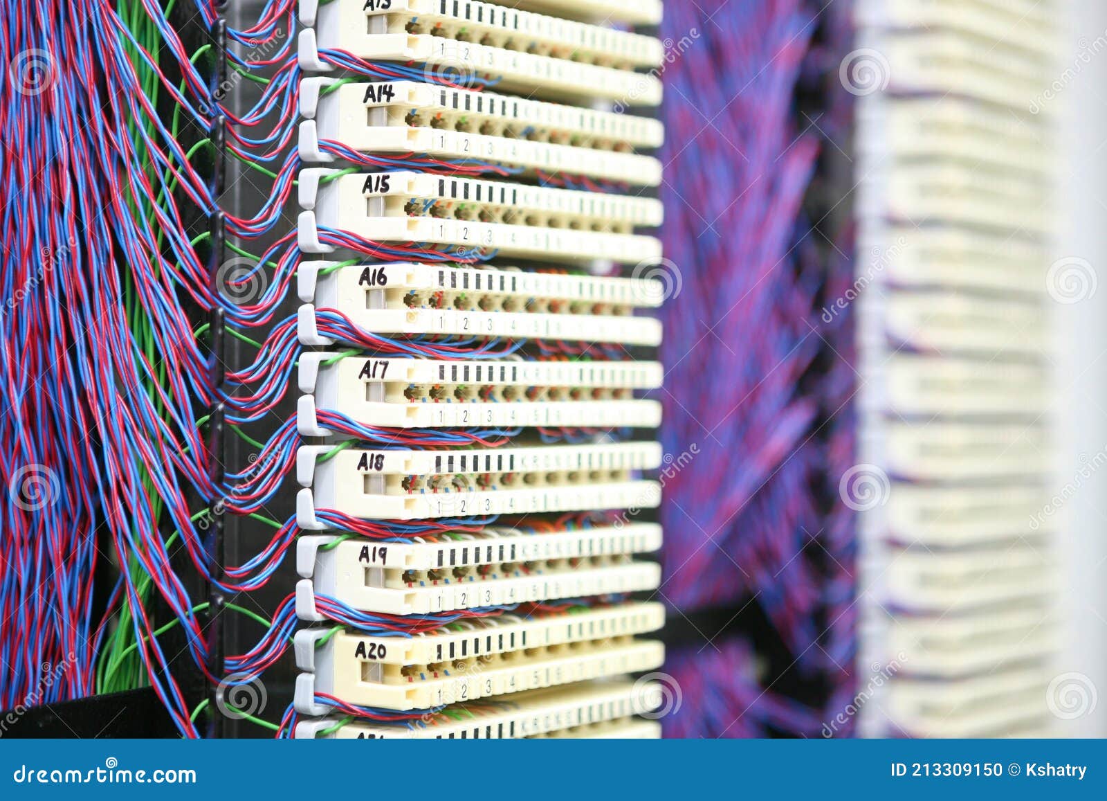 Close Up Server Rack With LED Indicator Inside Under Meshed Door ...