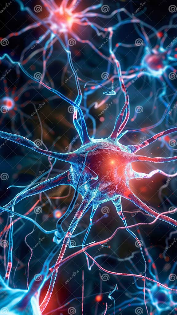 Close-Up of Neural Connections in the Brain Stock Image - Image of ...