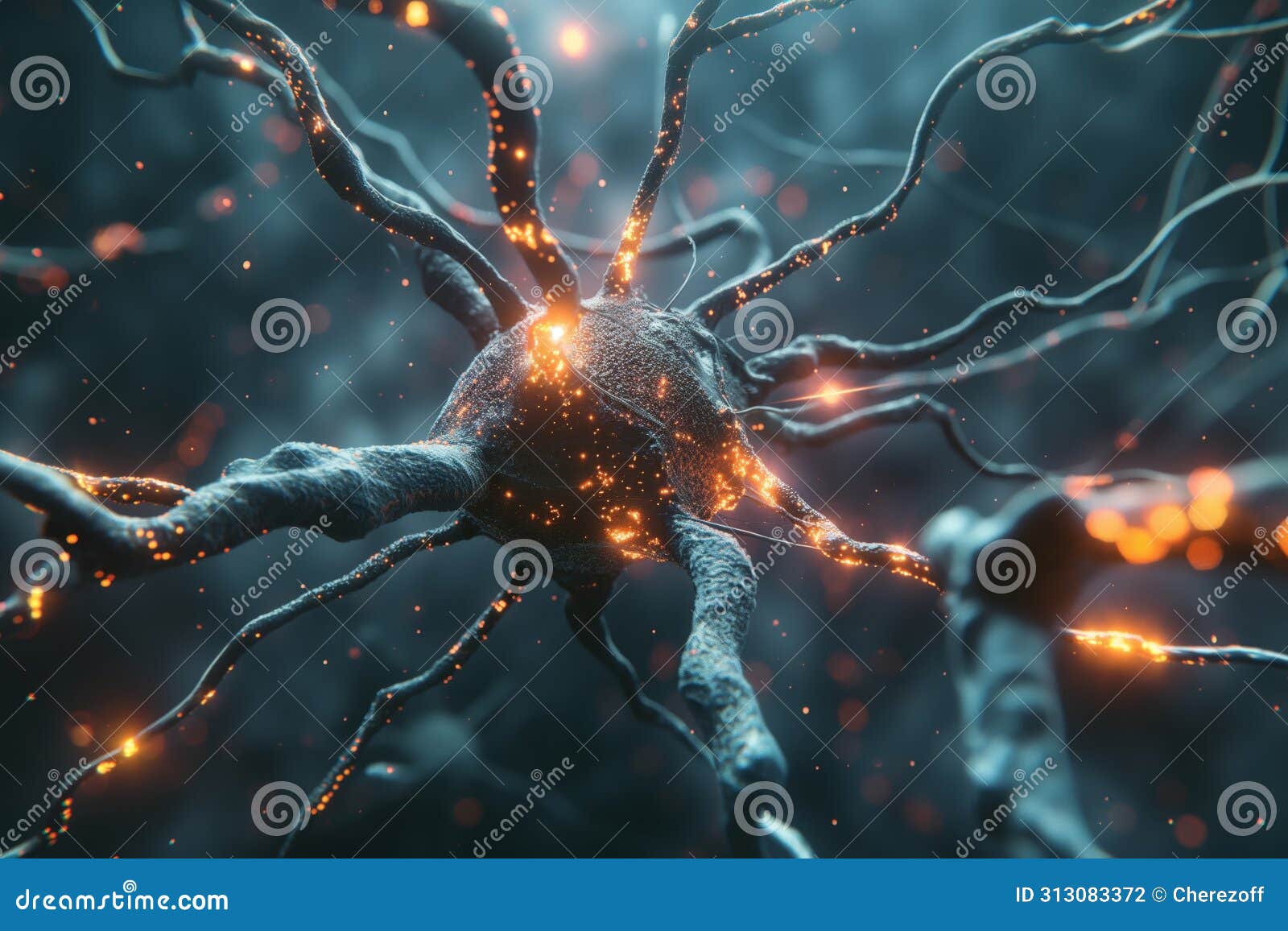 Neural Network Activity Close-up Stock Photo - Image of health, impulse ...