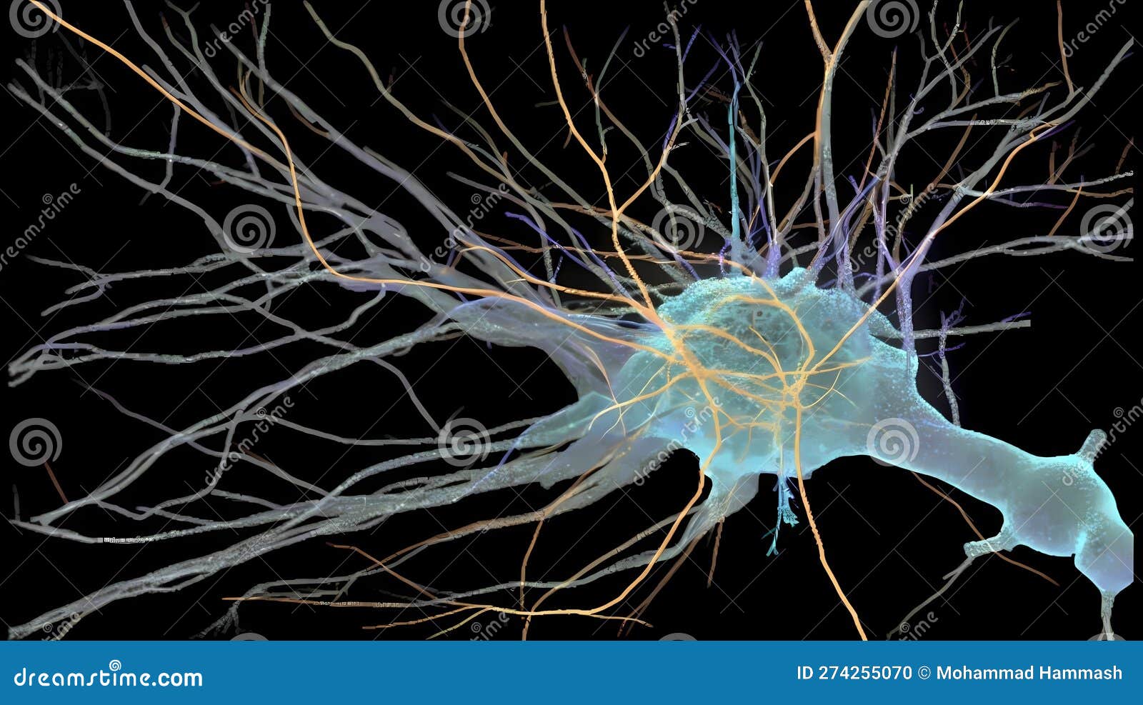 Close-up of Neuron, Made with Generative AI Stock Illustration ...