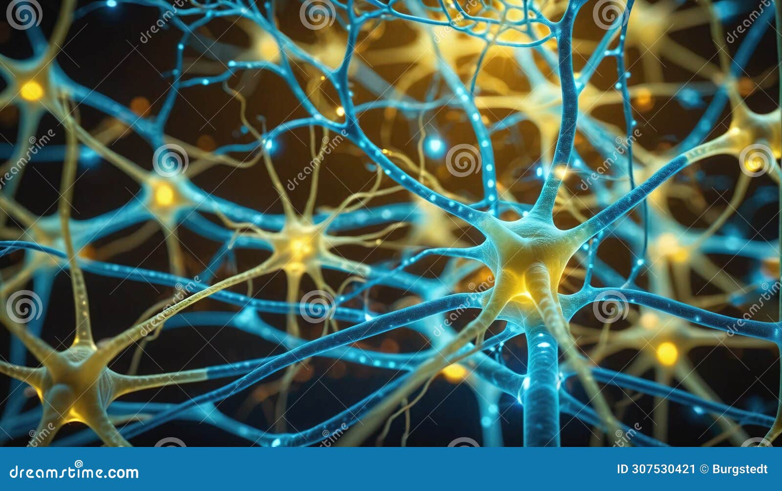 Close-up of a Neuron or Nerve Cell Integrated in the Neuronal Network ...