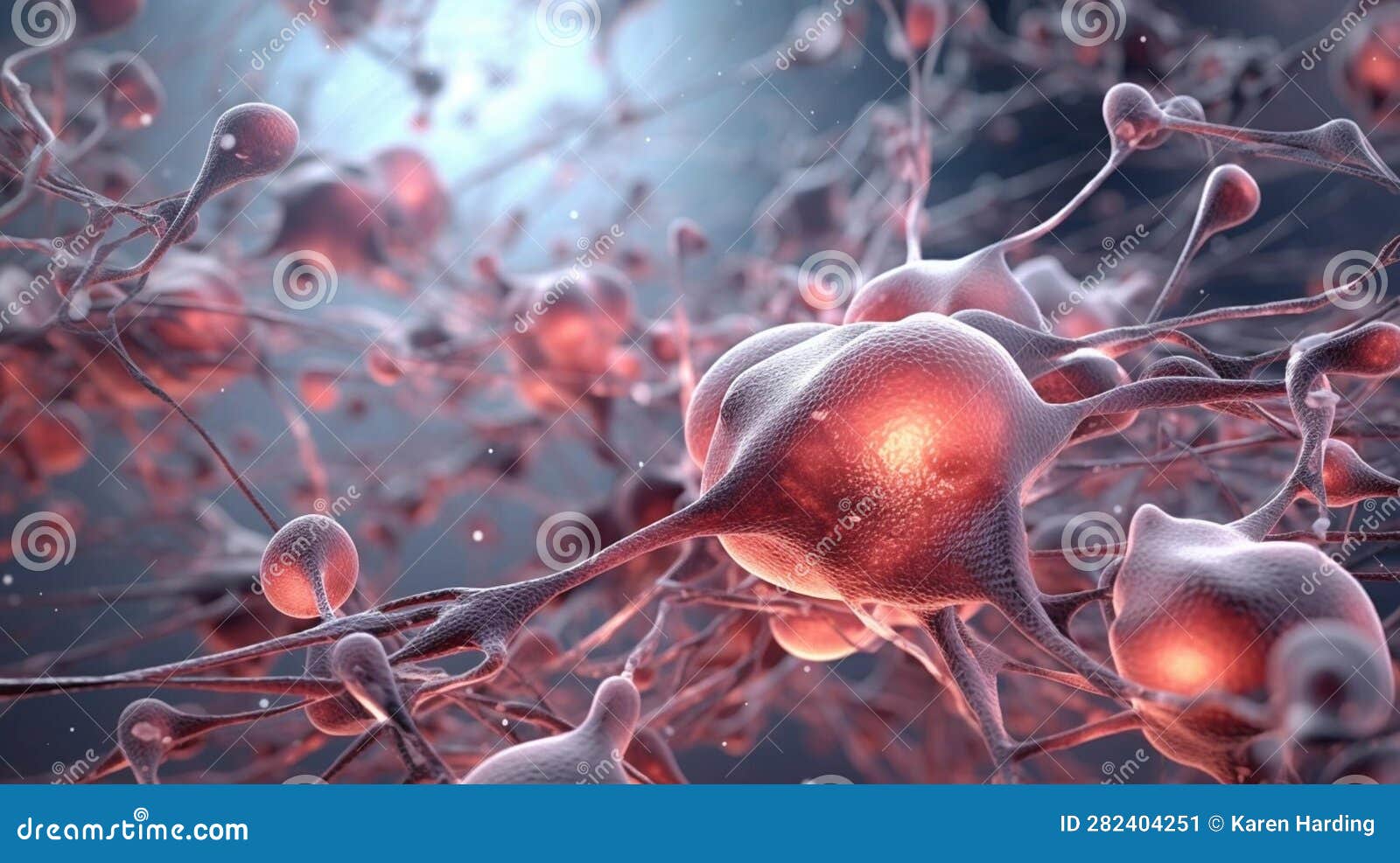 Close-up of Neurons in the Brain Stock Illustration - Illustration of ...