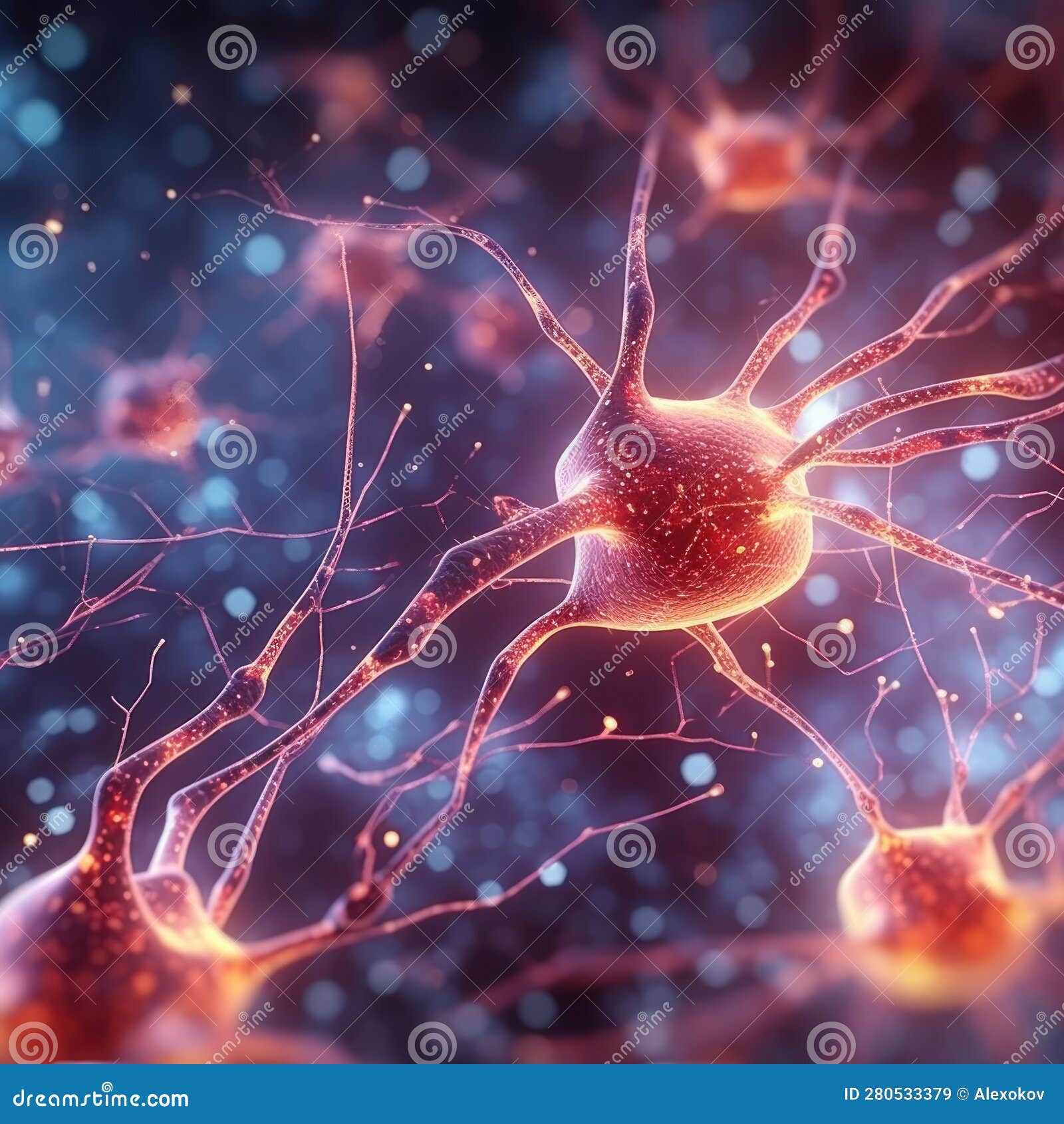 Close-Up of Neurons Transmitting Signals: Ultra-Realistic 8K High ...
